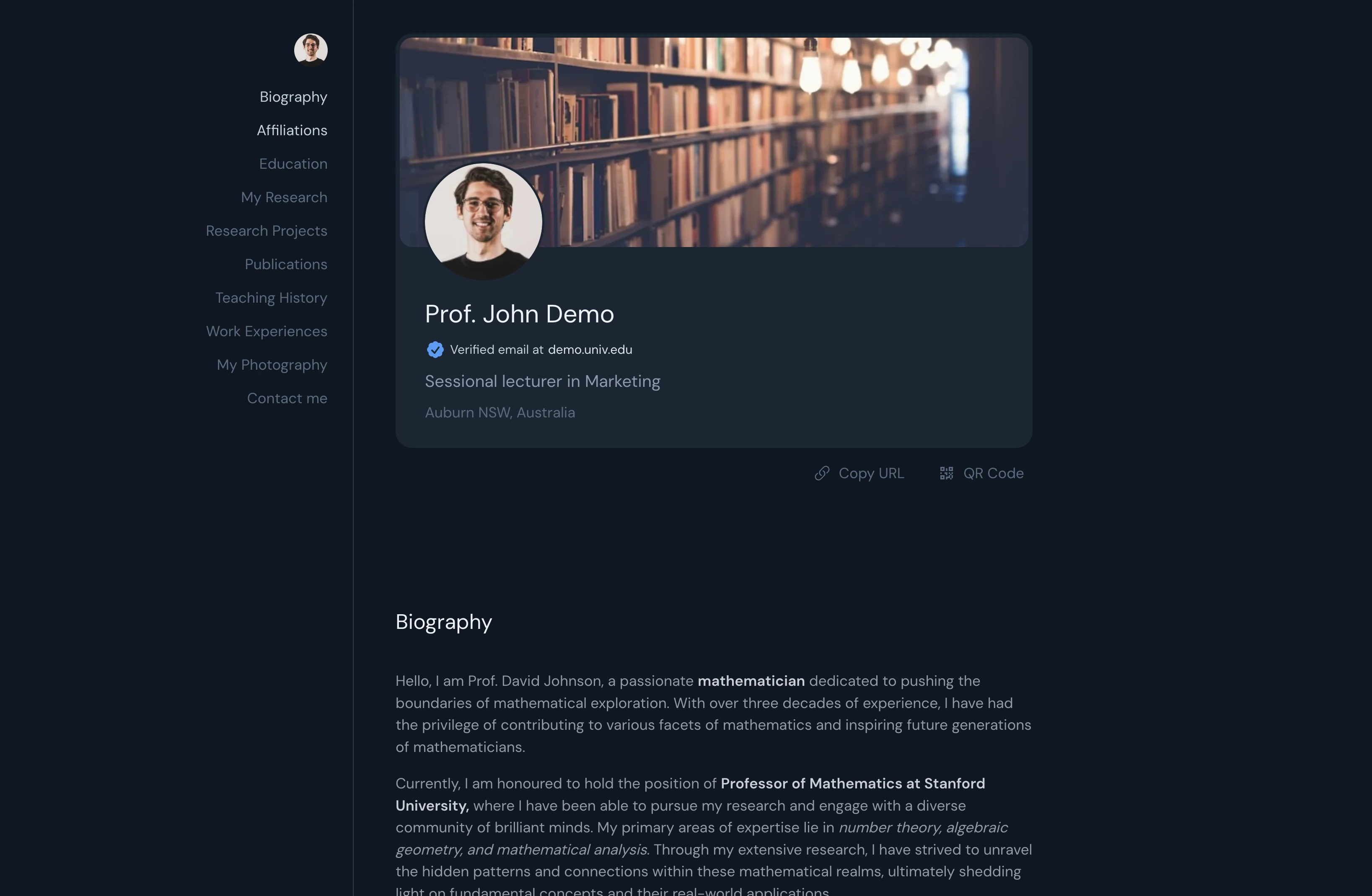 Personal Academic Website Builder - Free - Faculty.bio